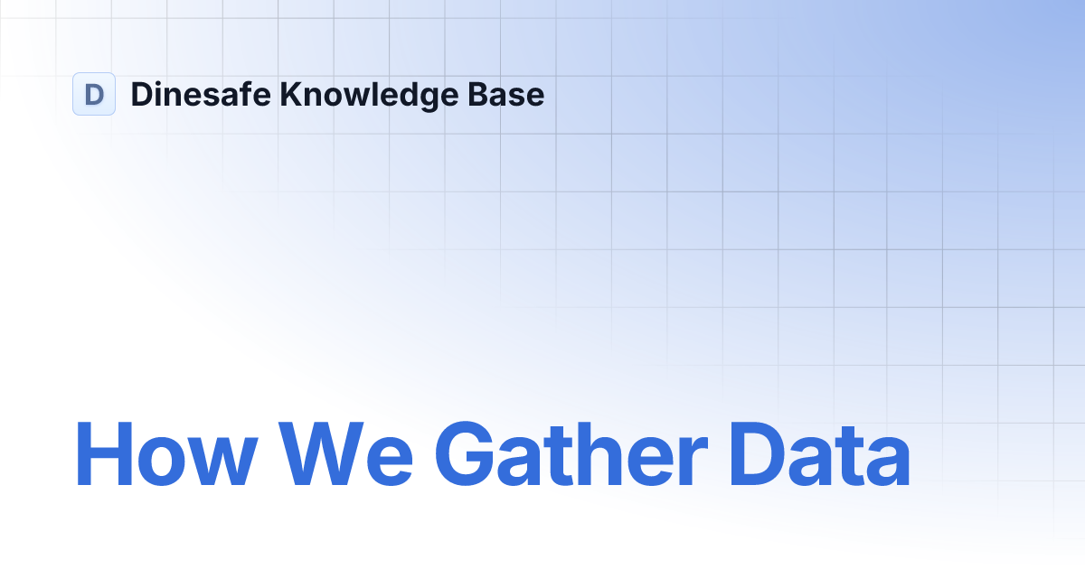 How We Gather Data | Dinesafe Knowledge Base