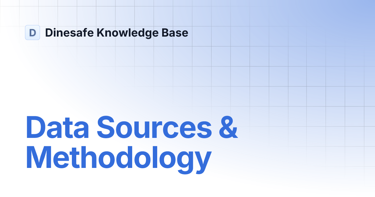 Data Sources & Methodology | Dinesafe Knowledge Base
