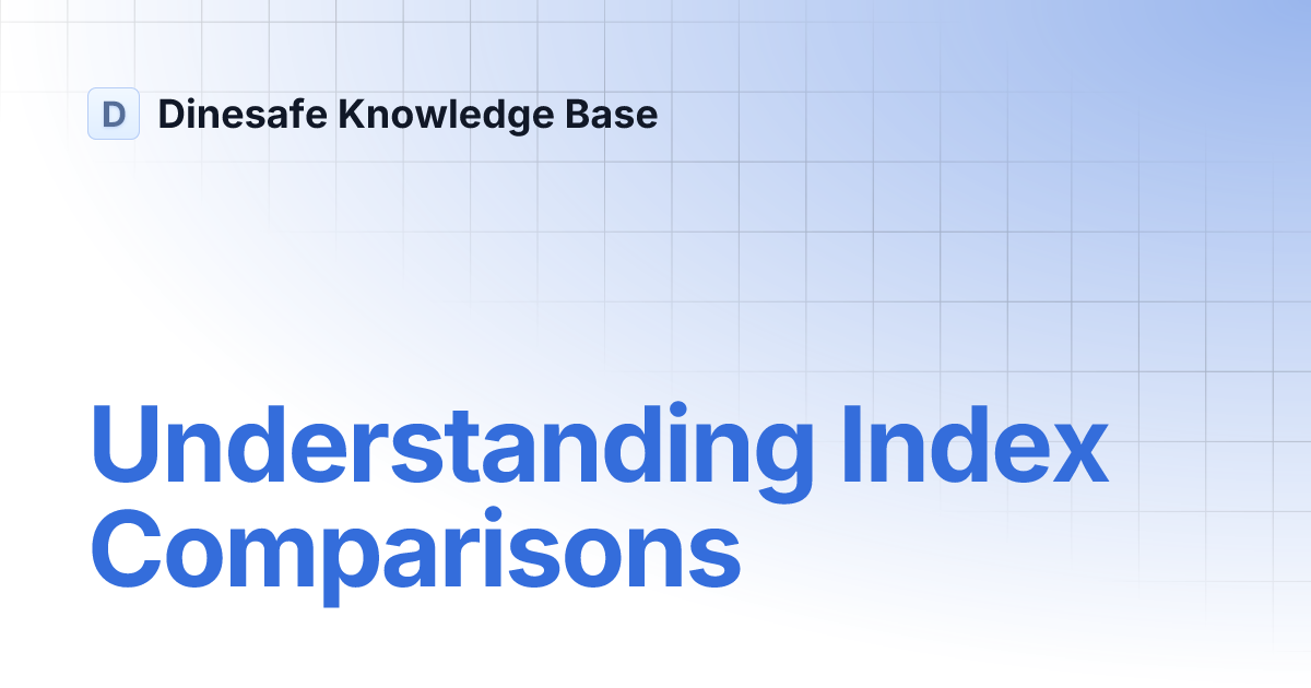 Understanding Index Comparisons | Dinesafe Knowledge Base