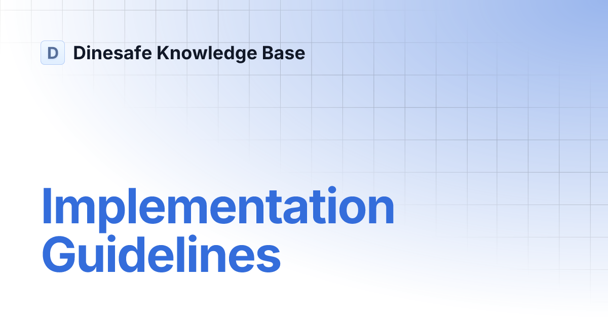 Implementation Guidelines | Dinesafe Knowledge Base